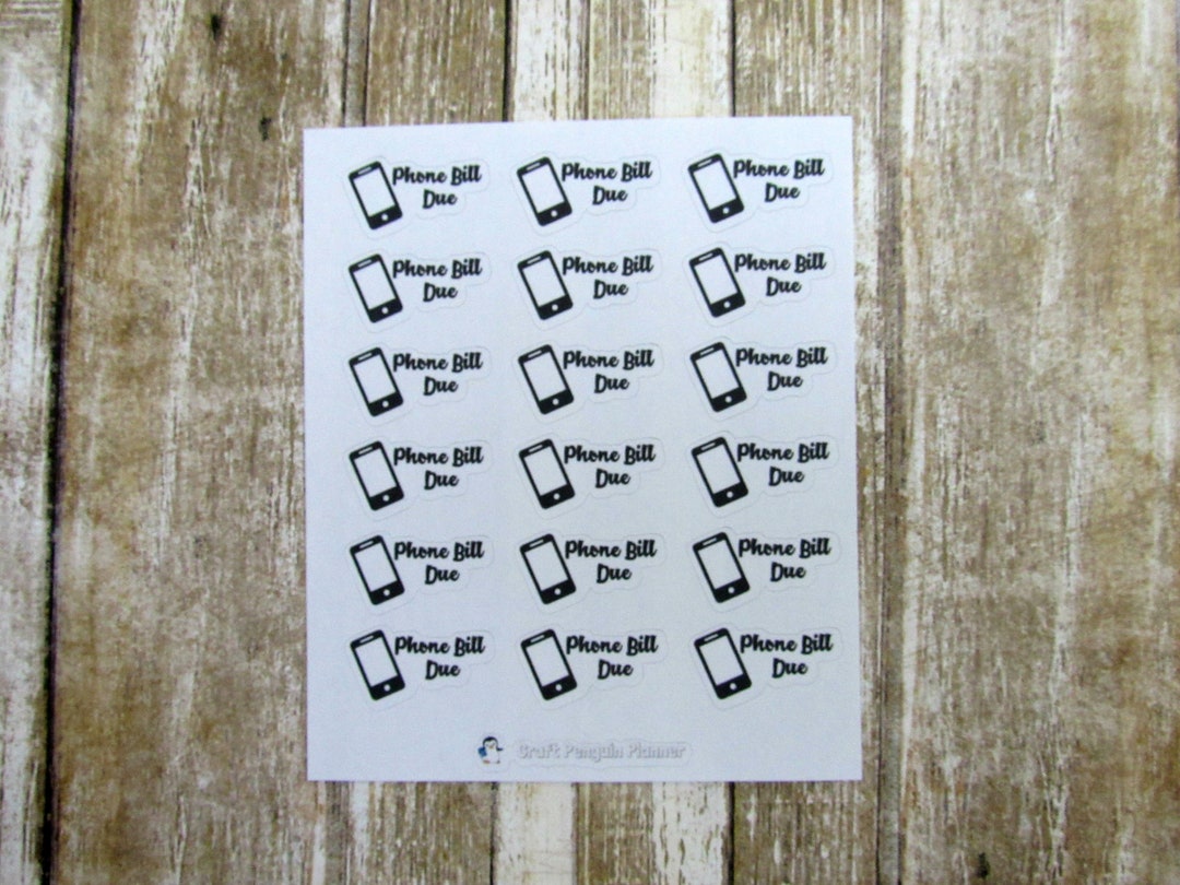 Phone Bill Due Sticker, Household Bill Due Stickers, Bill Due Sticker ...