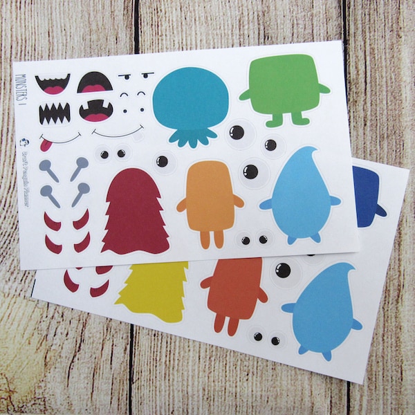 Build Your Own Monster Stickers - Etsy