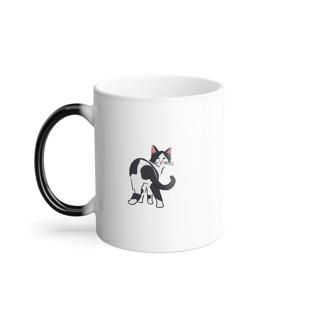 Color Morphing Mug - Funny Cat Butt Mug, Heat Sensitive Ceramic Coffee ...