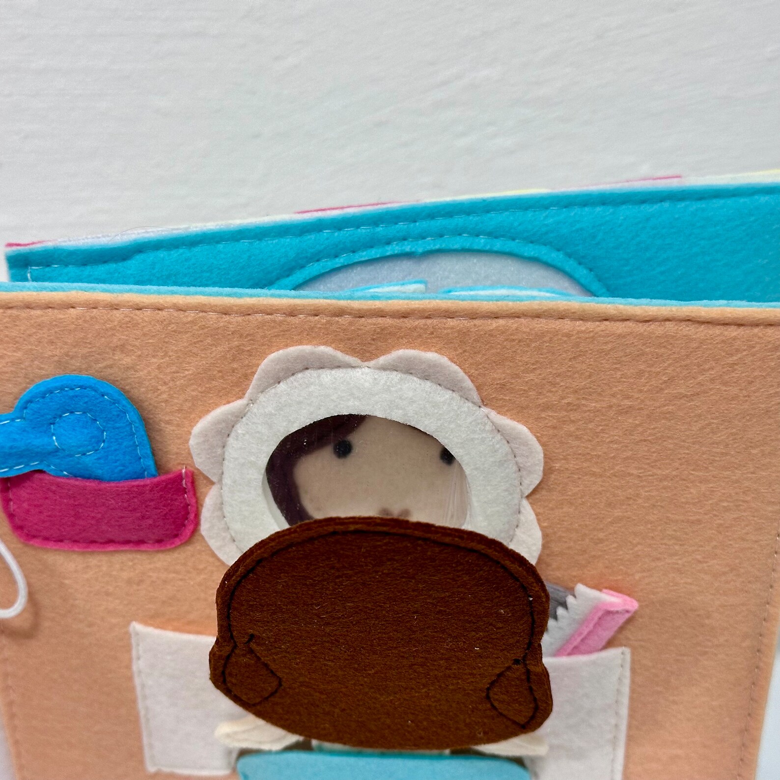 Baby Felt Book Dollhouse Early Child Development Felt Doll Play Set ...