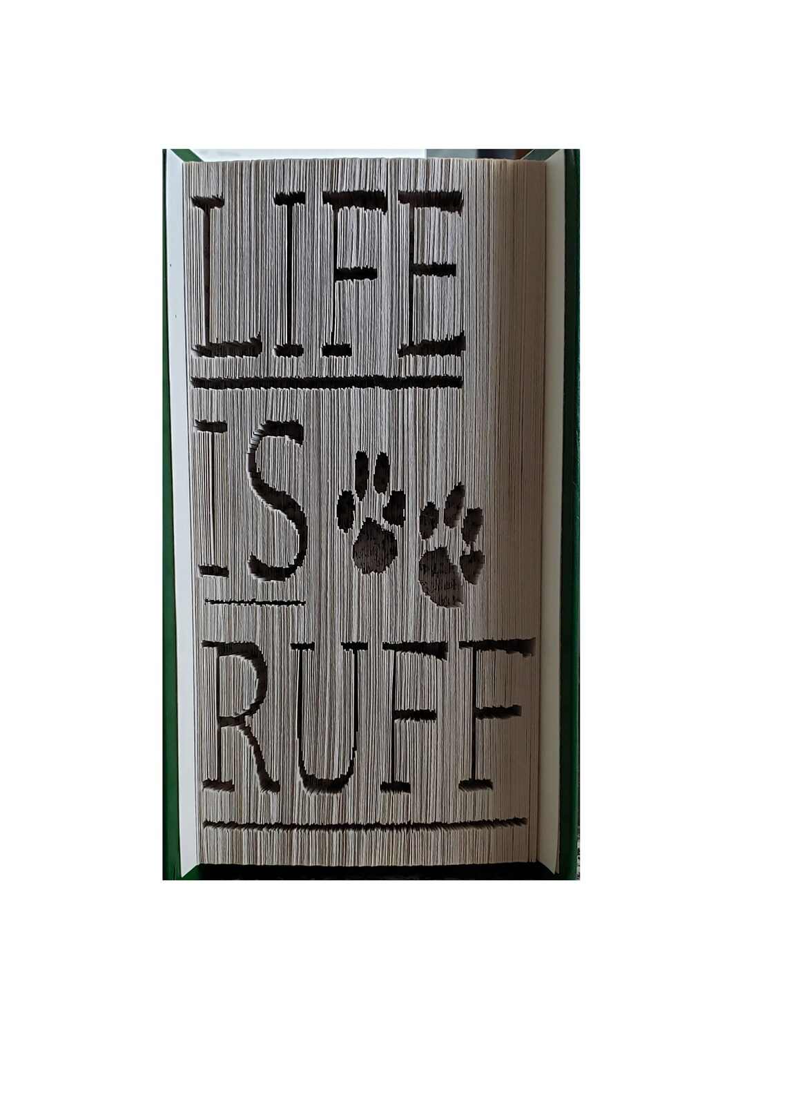 Life is Ruff Book Art Book Fold Pattern Cut and Fold - Etsy