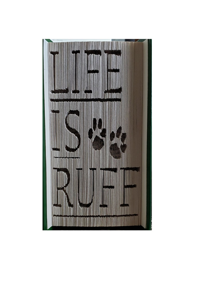 Life is Ruff Book Art Book Fold Pattern Cut and Fold - Etsy
