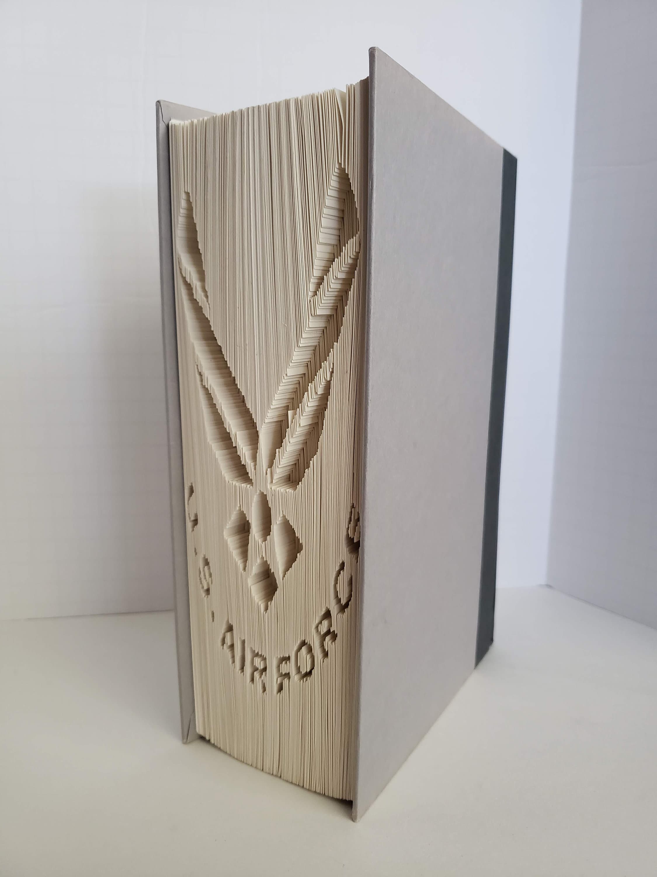 US Airforce Logo and Words Book Art Book Fold Pattern Cut and Fold ...
