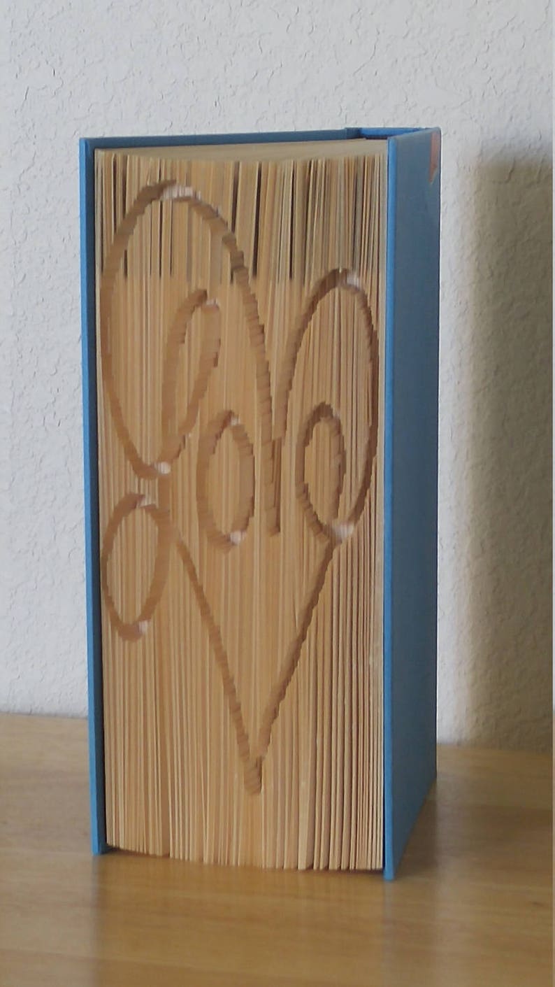 Folded Book Pattern for love in Scrolled Heart Shape - Etsy