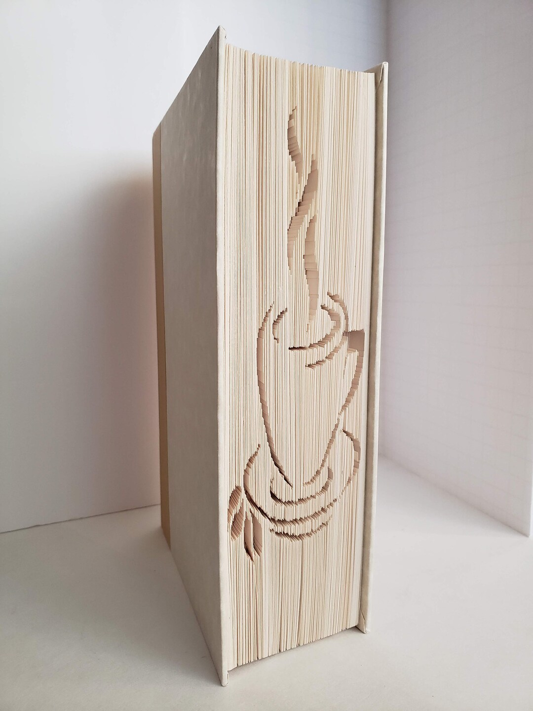 Coffee Cup Book Art, Book Fold Pattern - Cut and Fold Pattern for 21 Cm ...