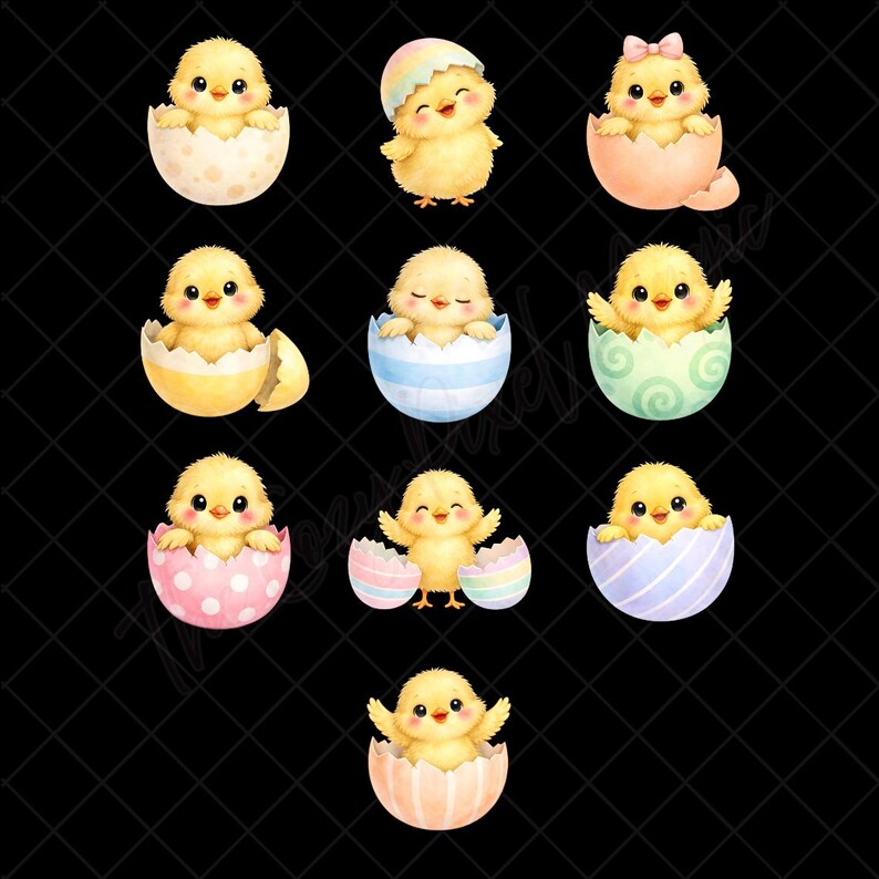 Easter Chicks PNG Bundle – 10 Cliparts – 300 DPI - Etsy