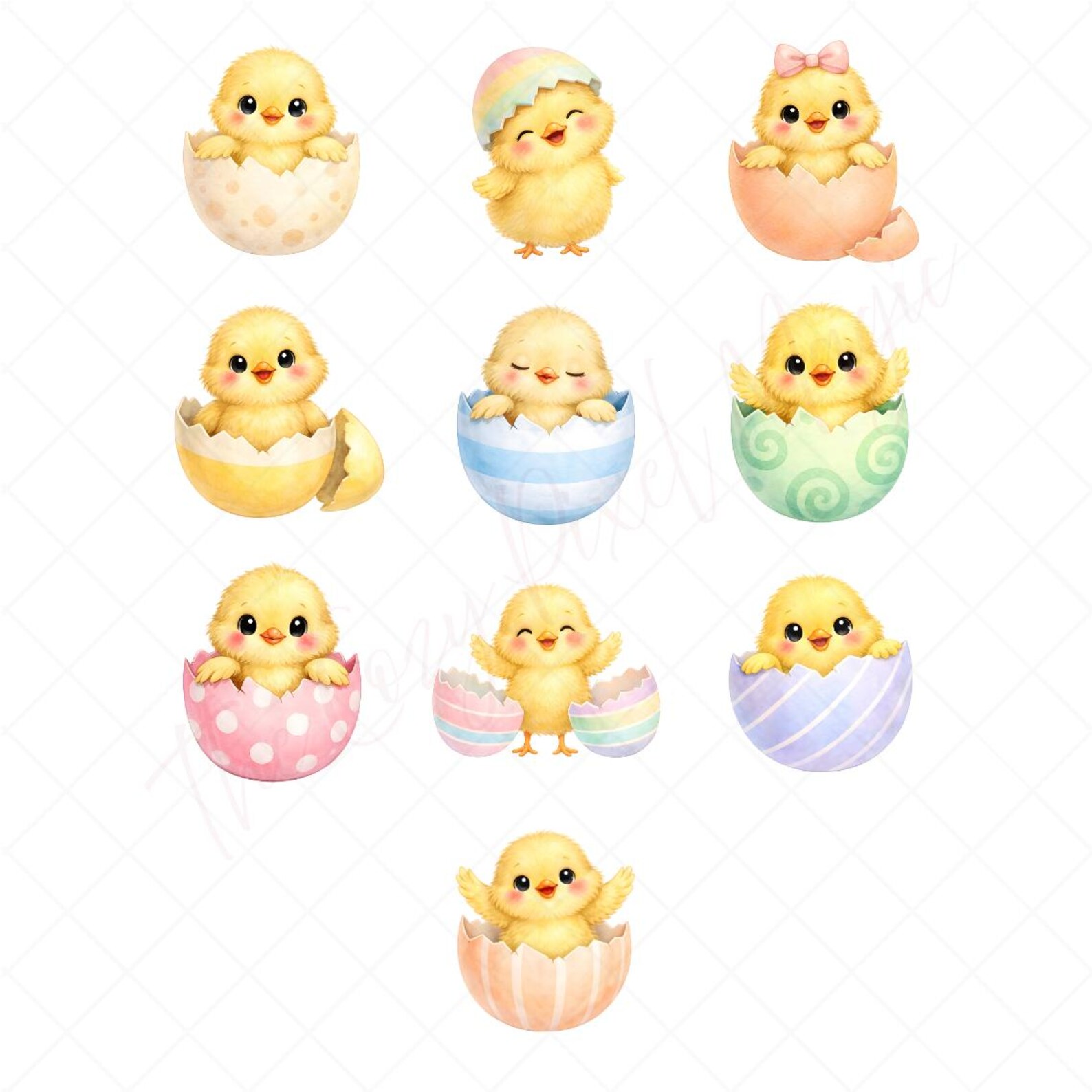Easter Chicks PNG Bundle – 10 Cliparts – 300 DPI - Etsy