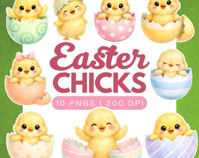 Easter Chicks PNG Bundle – 10 Cliparts – 300 DPI - Etsy