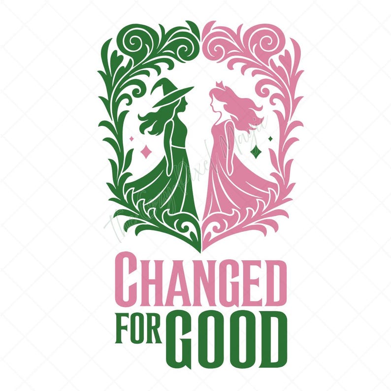 Wicked-inspired Changed for Good Clipart | Elphaba and Glinda | 300 Dpi ...