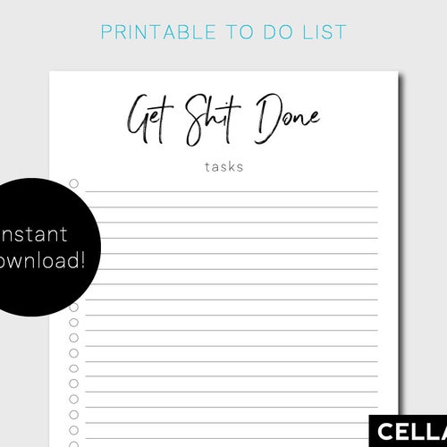 Printable Things to Do List Get Things Done List Work Day - Etsy