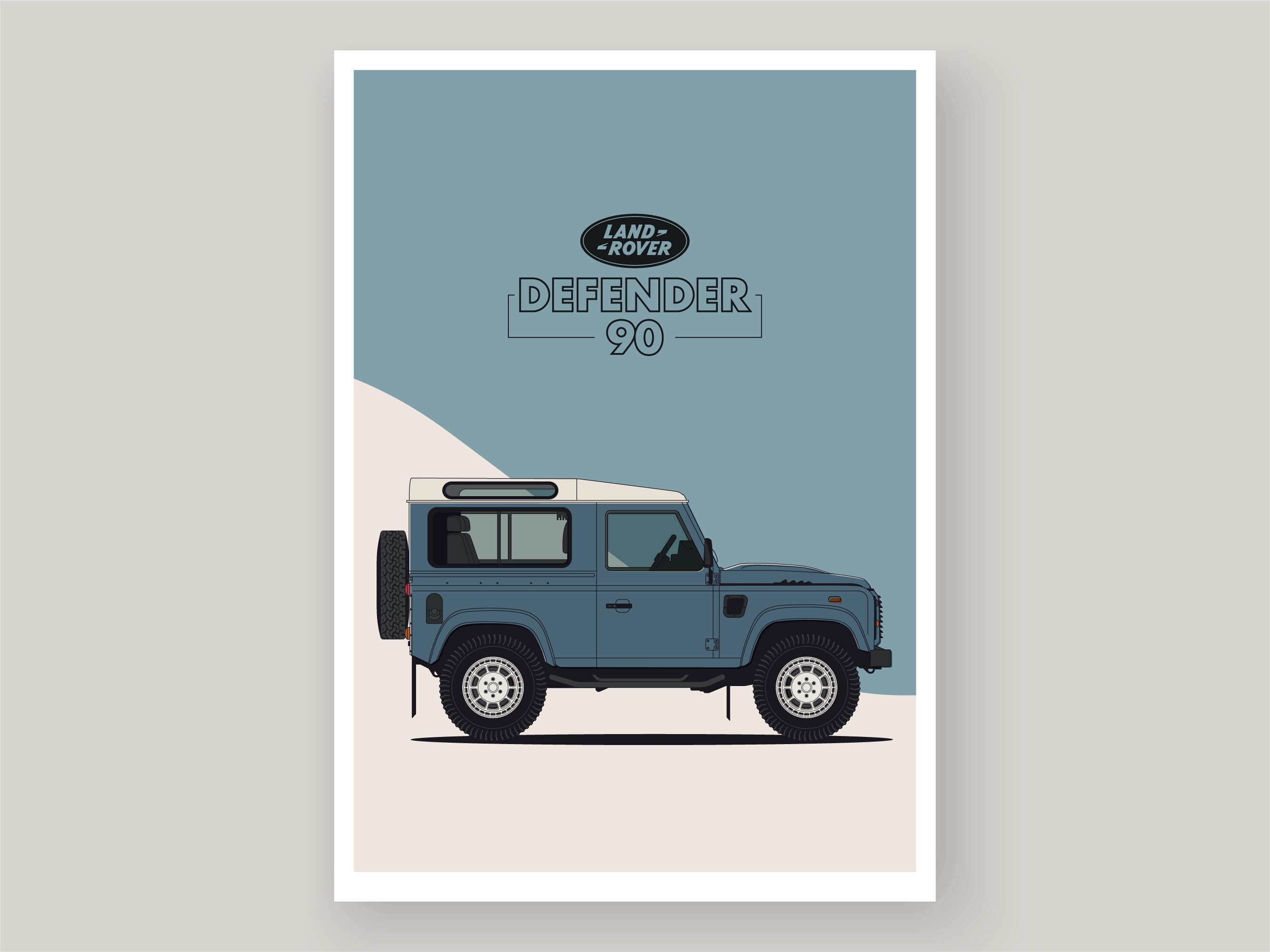 Land Rover DEFENDER 90 Blue Digital Download Poster - Etsy