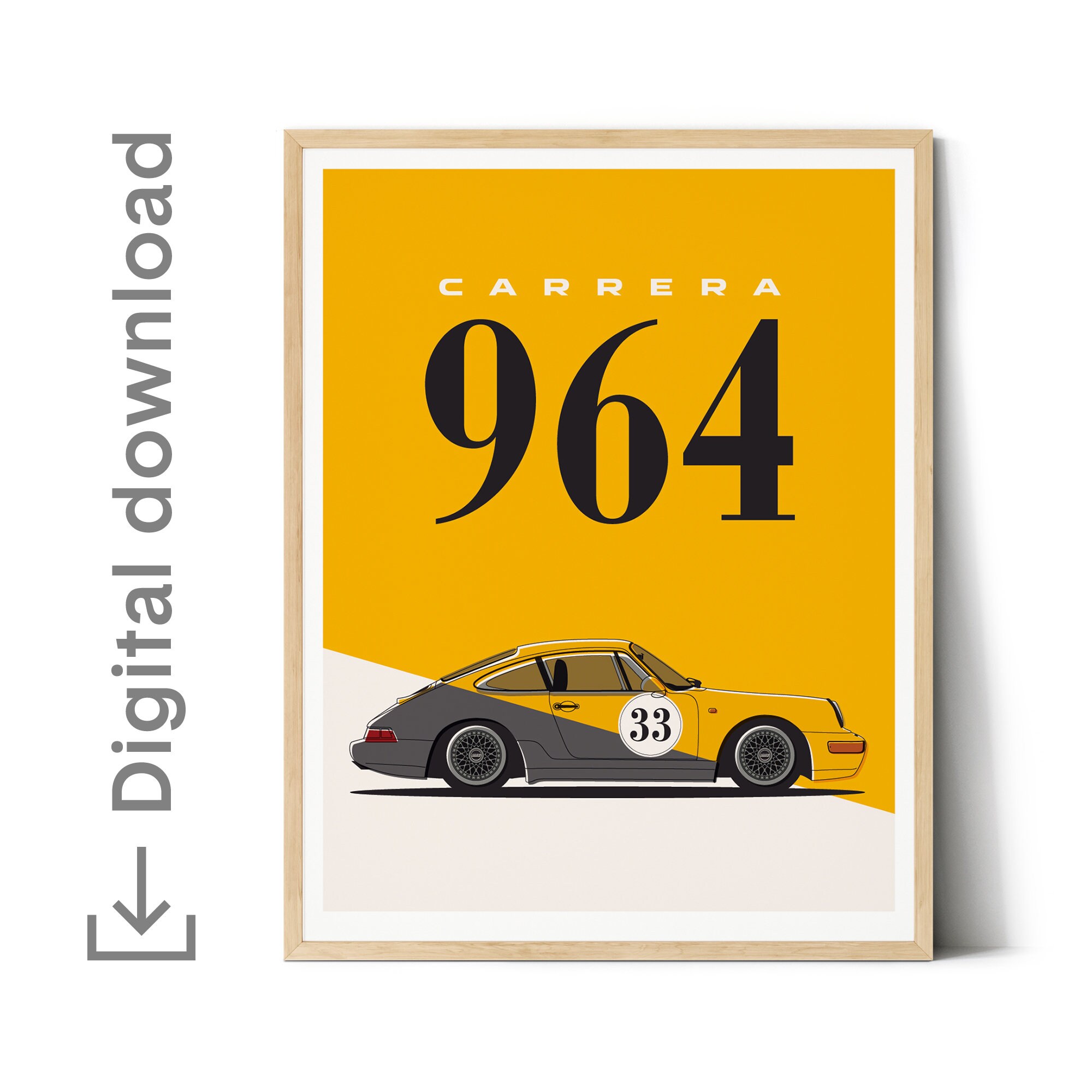 Porsche 911 964 Digital Download Poster | Etsy
