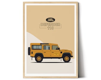POSTER - Land Rover Defender 110 Orange Vector Art - Etsy UK