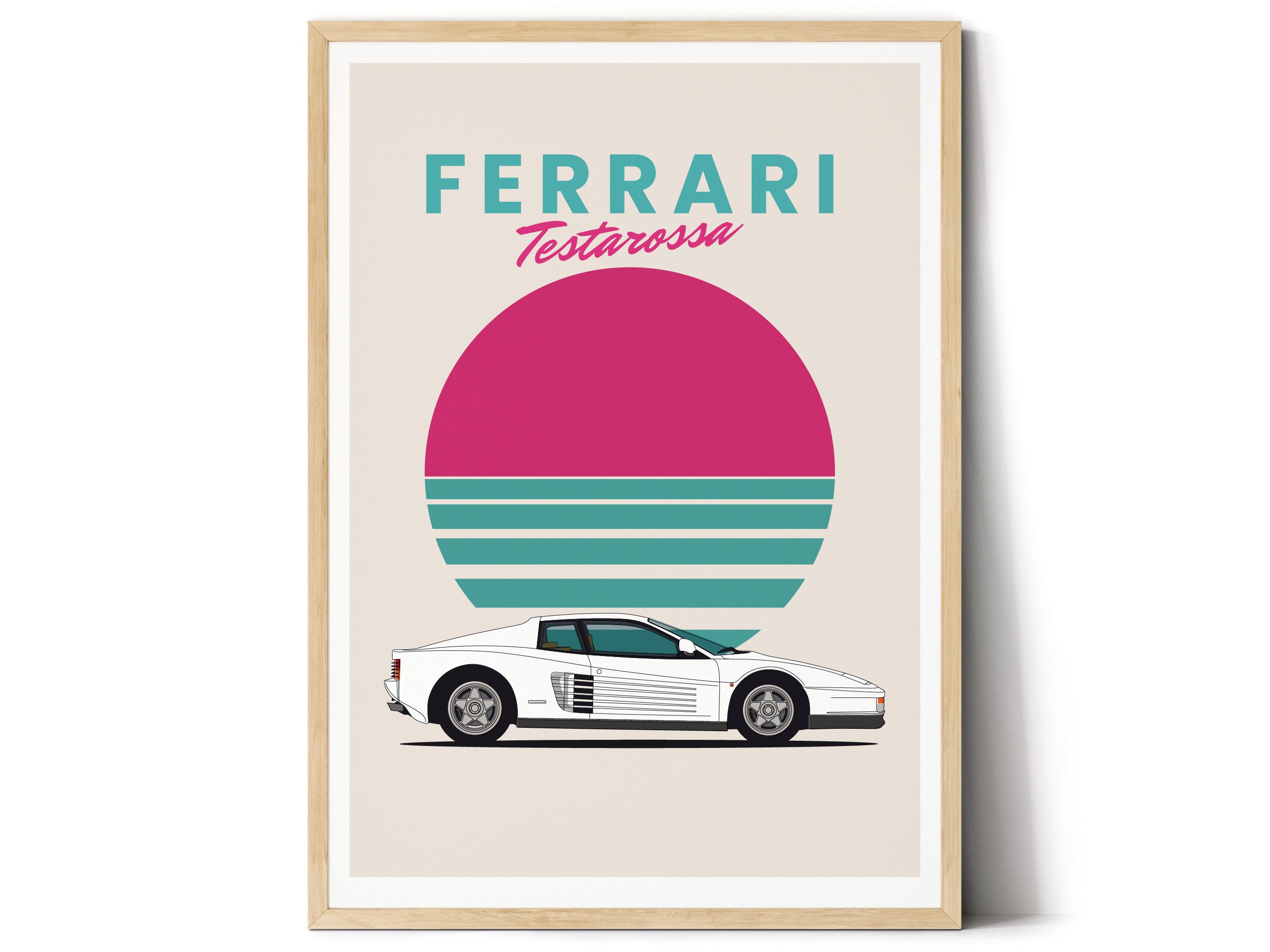 Ferrari Testarossa Miami Vice Edition Digital Download Poster - Etsy