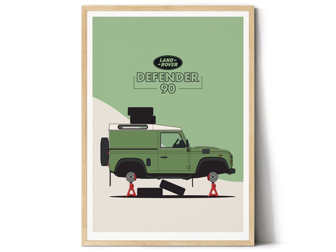 Land Rover DEFENDER 90 in Garage Digital Download Poster - Etsy