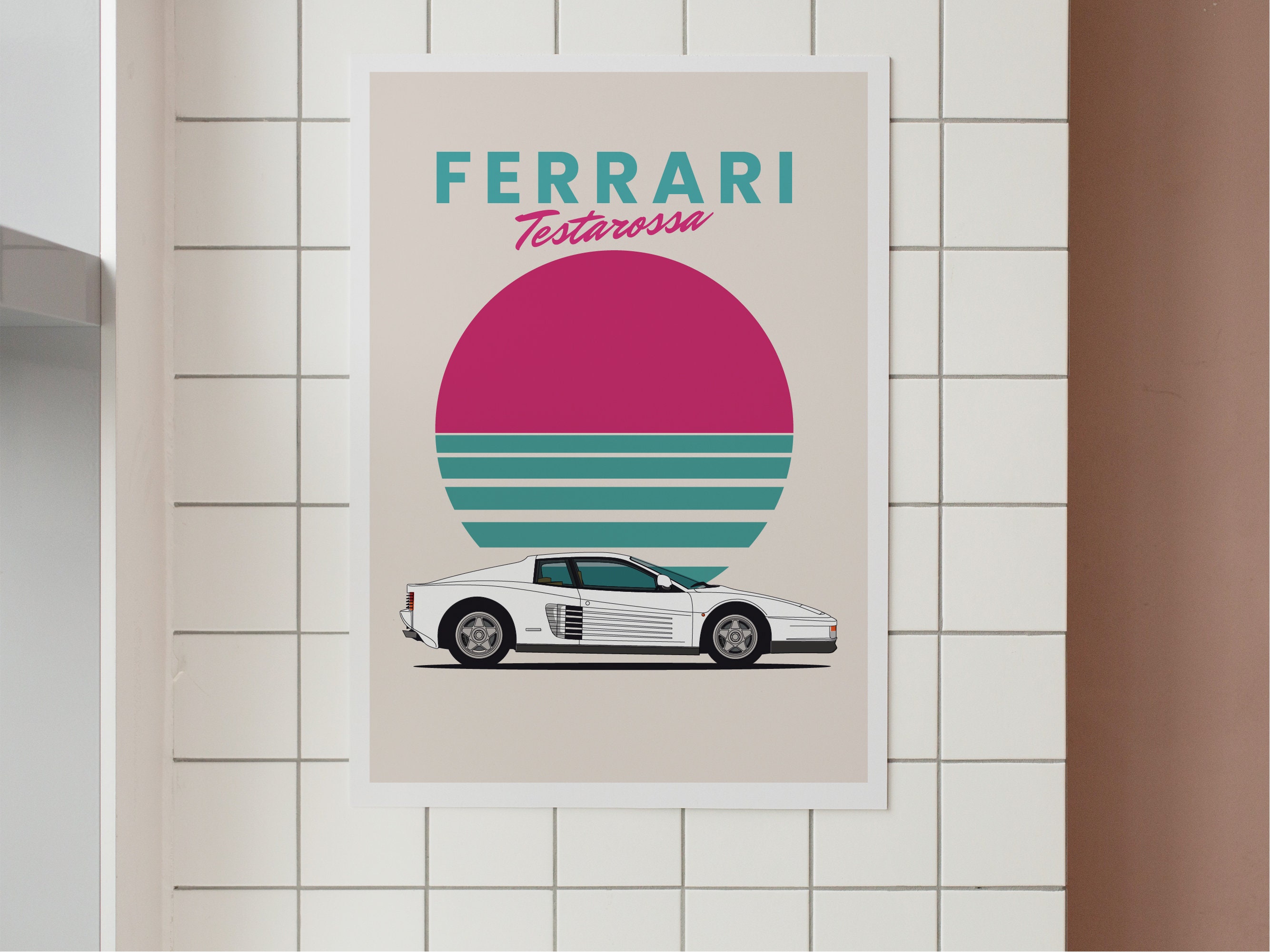 Ferrari Testarossa Miami Vice Edition Digital Download Poster - Etsy