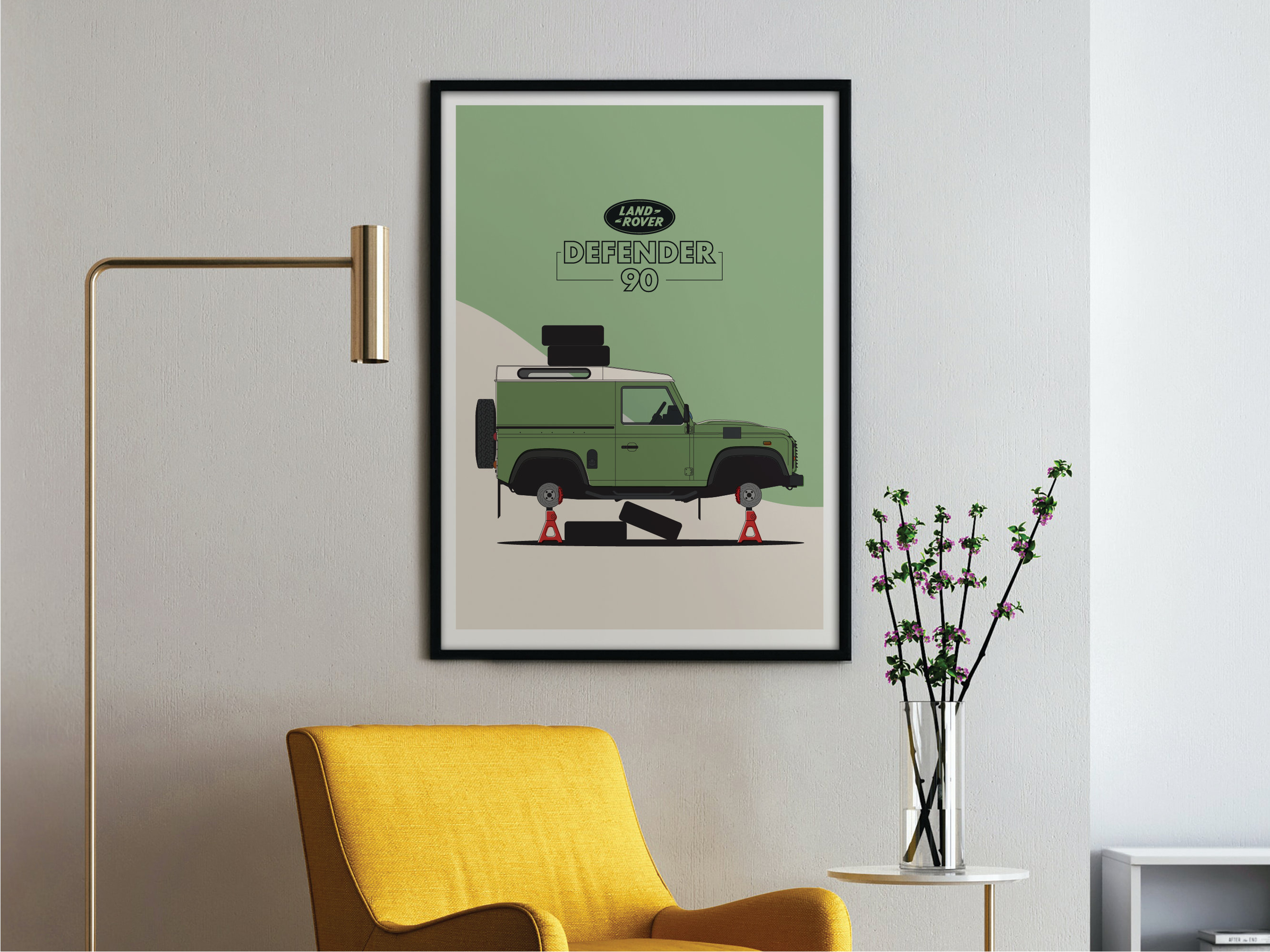 Land Rover DEFENDER 90 in Garage Digital Download Poster - Etsy