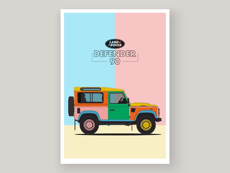 Land Rover DEFENDER 90 Colour Edition Digital Download Poster - Etsy