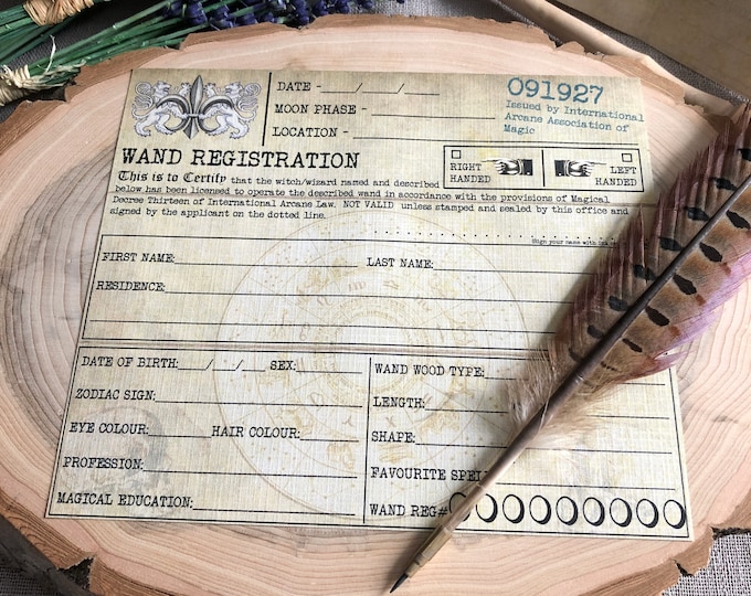 Wand Registration Certificate: Wizard Permit (instant Download) - Etsy