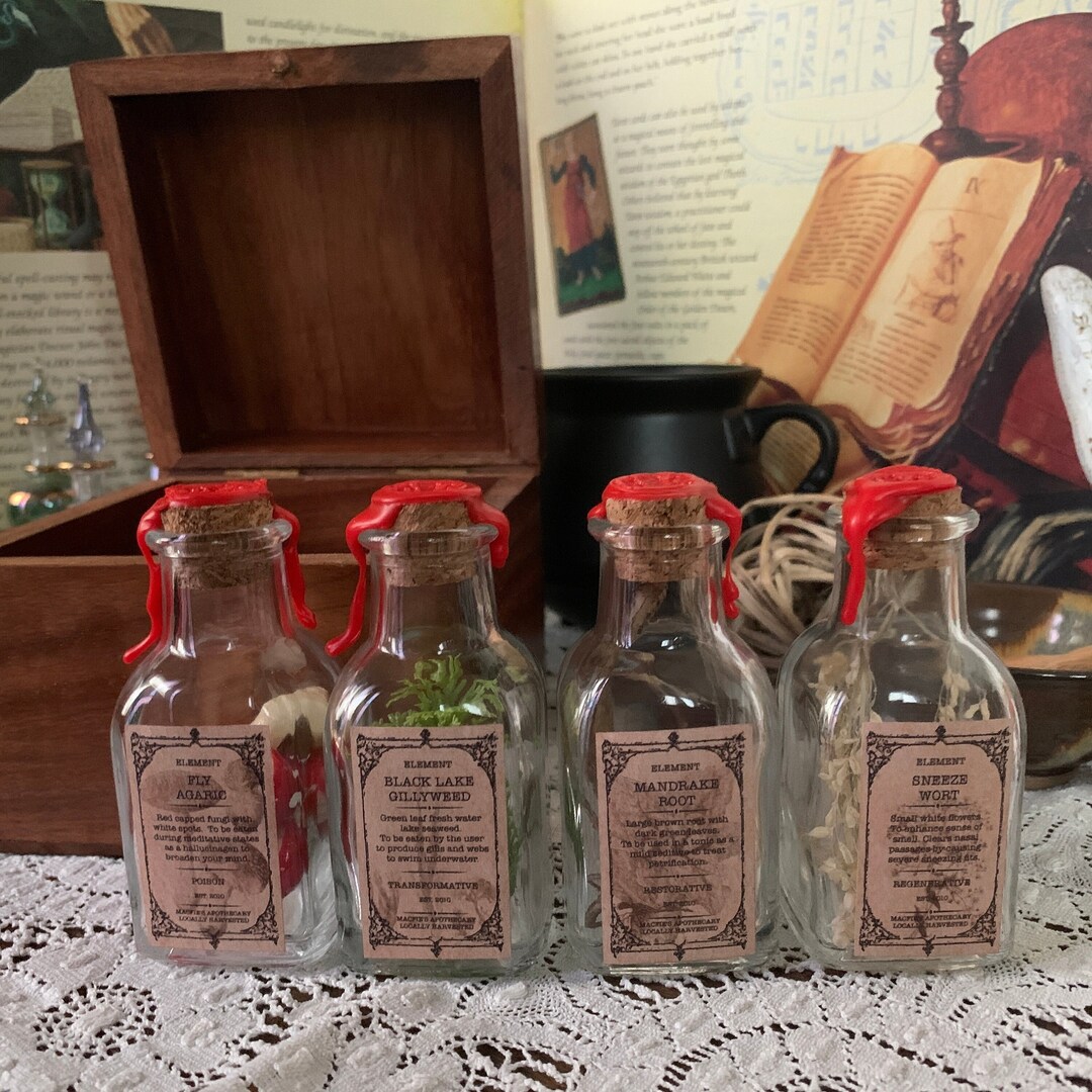 Apothecary Potion Ingredient Antique Box Set - Etsy
