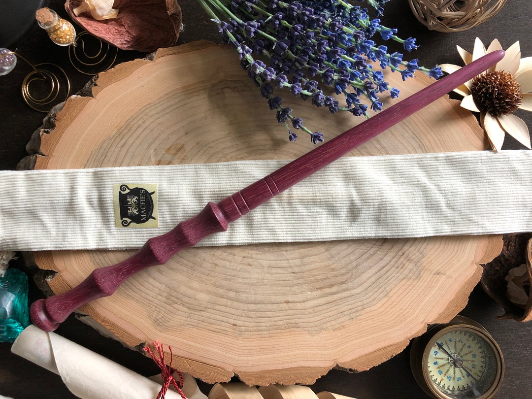 Purpleheart Wand, Wooden Wand, Magic Wand, Wizard Wand, Wiccan Wand ...