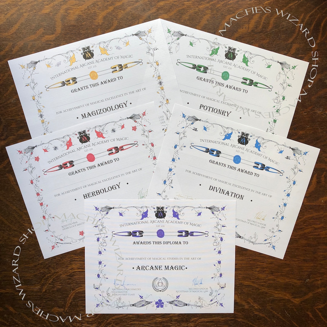 Magical Certificate Set, Magical Diploma and Award Set - Etsy