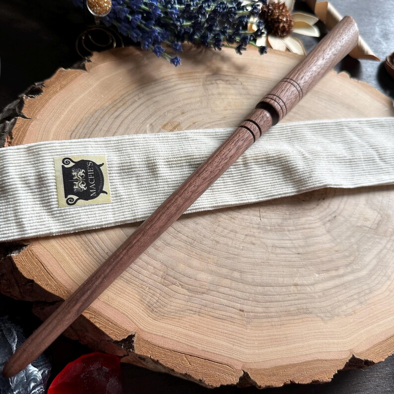 Handmade Black Walnut Wood Magic Wand, Wooden Wizard Wiccan Wand - Etsy