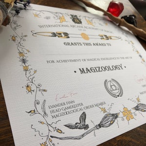 Magizoology Award, Magic Certificate, Magic Diploma - Etsy