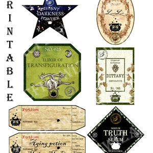 Magic Potion Labels, Printable Digital PDF Potion Labels - Etsy