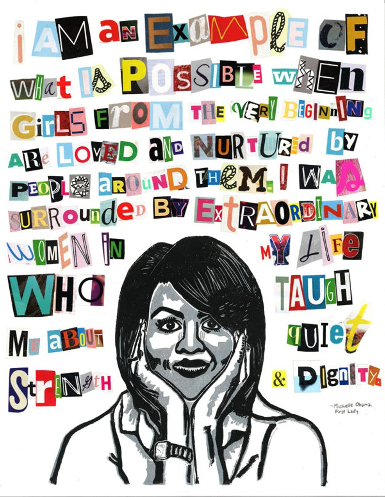 Michelle Obama Poster (badass Quotes by Badass Women Collection) - Etsy
