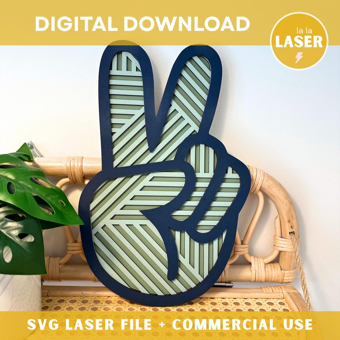 Peace Sign Decor Laser SVG File - Etsy