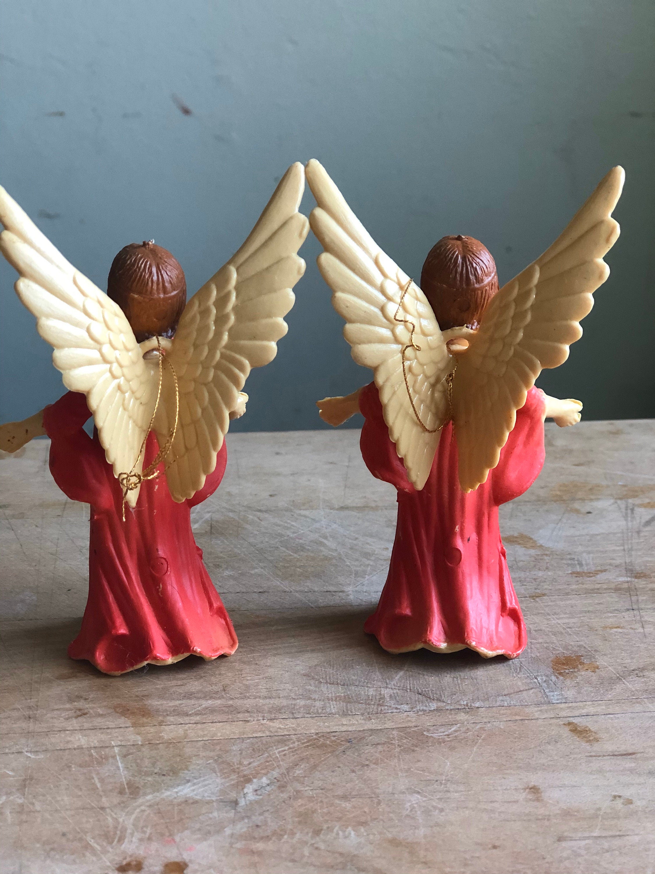 Pair of Vintage Plastic Angel Ornaments in Red Robes. - Etsy