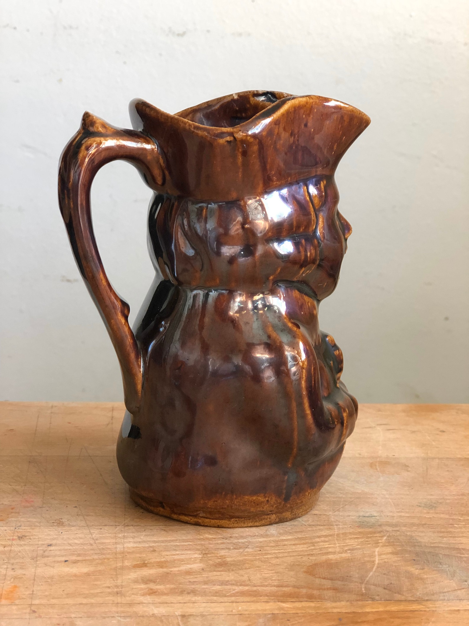 Antique Bennington Pottery Toby Mug Pitcher Rockingham Brown | Etsy