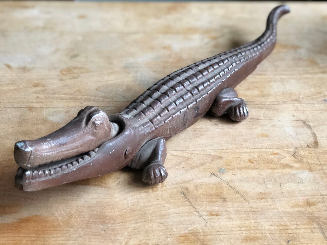 Vintage Metal Alligator / Crocodile Metal Nutcracker. Super Cute ...