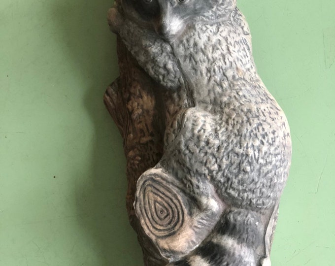 Vintage Ceramic Raccoon Wall Hanging - Etsy