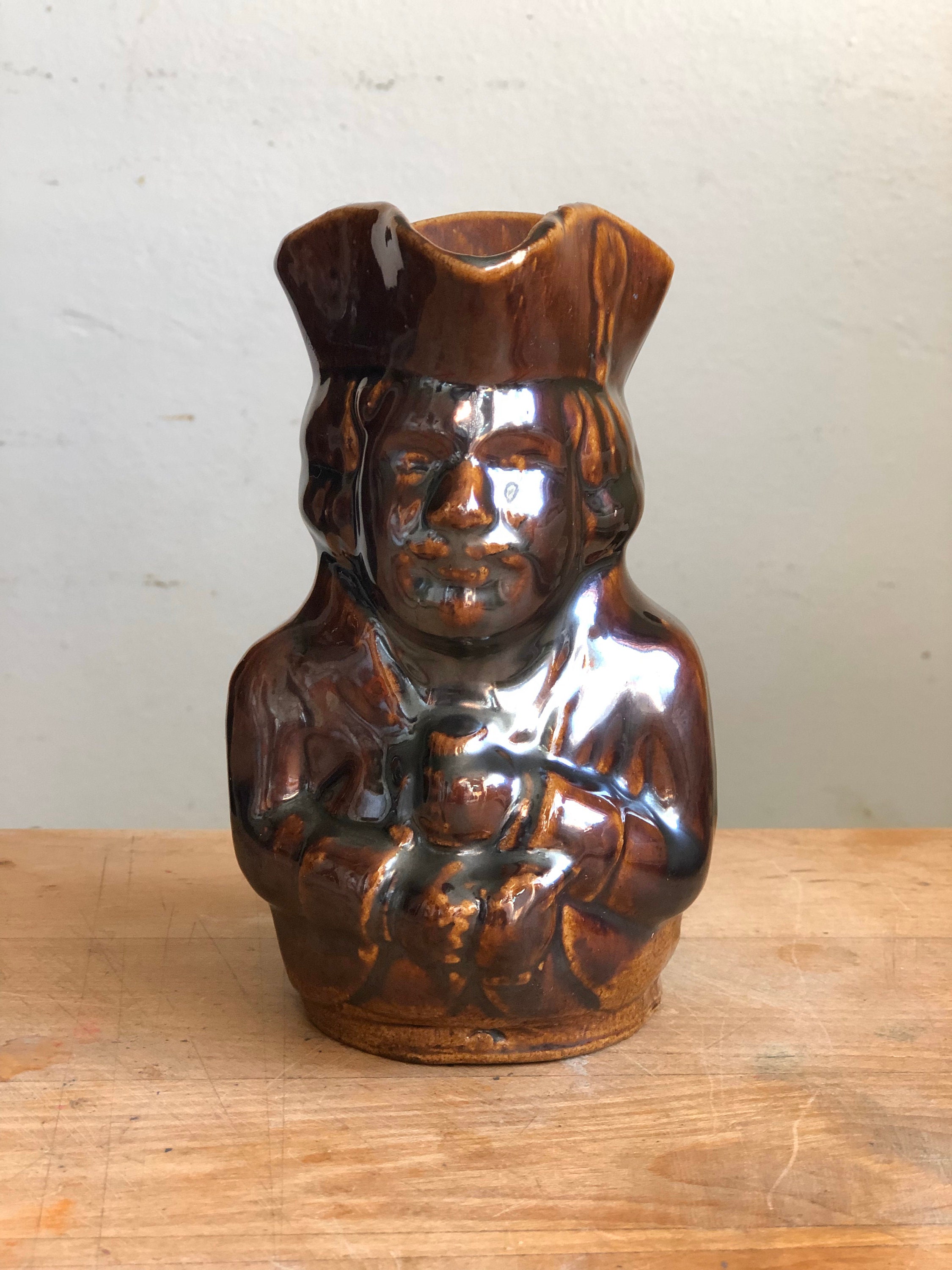 Antique Bennington Pottery Toby Mug Pitcher Rockingham Brown | Etsy