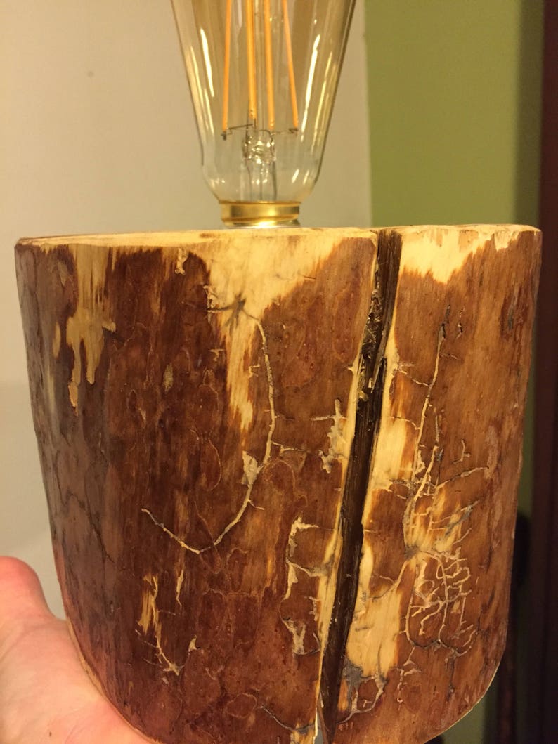 Rustic Wooden Log Lamp/ Cabin Lighting/ Handmade Lamp - Etsy