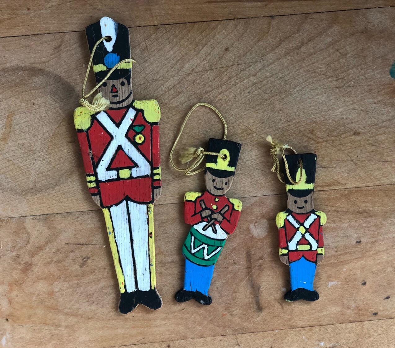 Vintage Wood Cutout Hand Painted Ornaments - Etsy