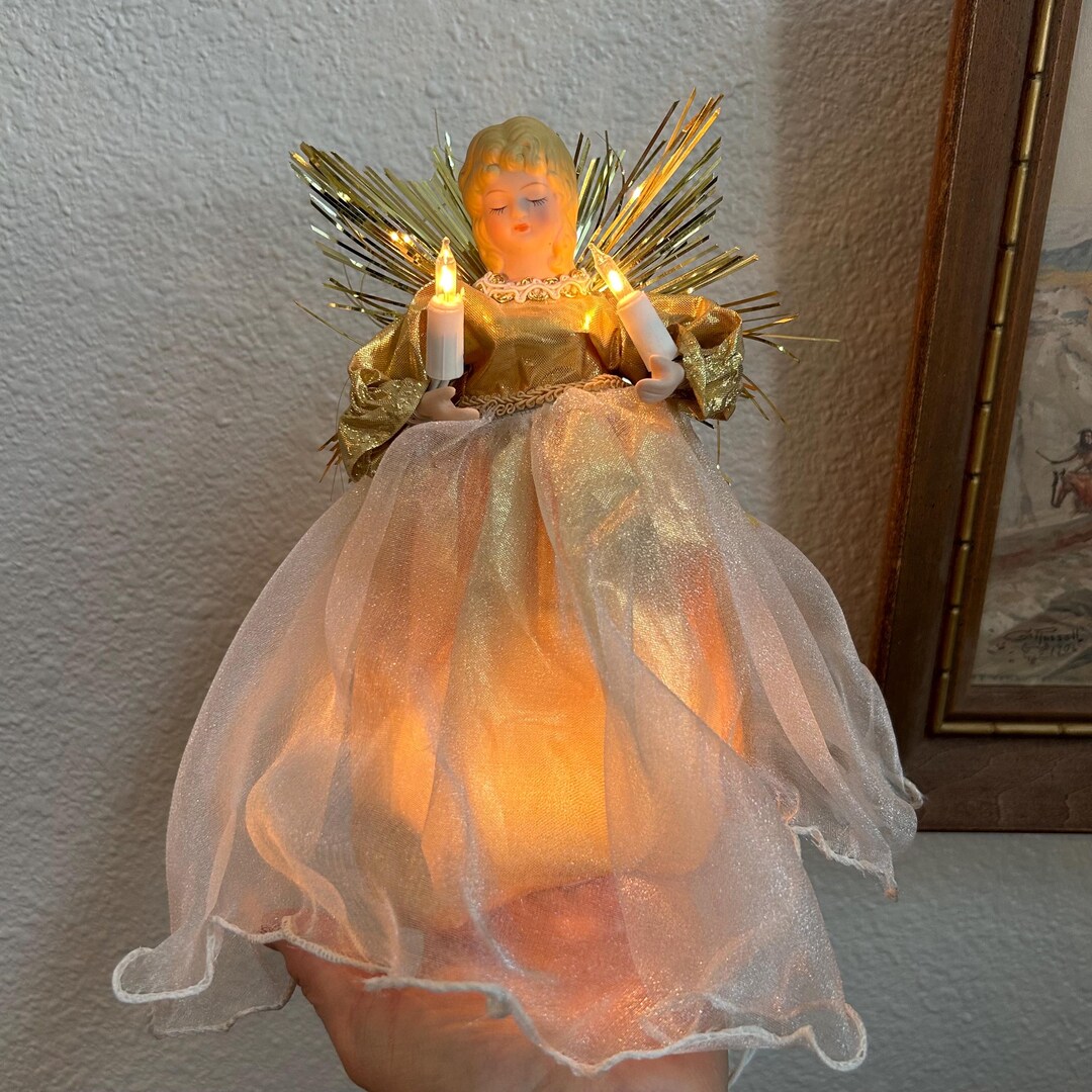 Vintage Porcelain Angel Tree Topper. Christmas Tree Topper. Christmas ...