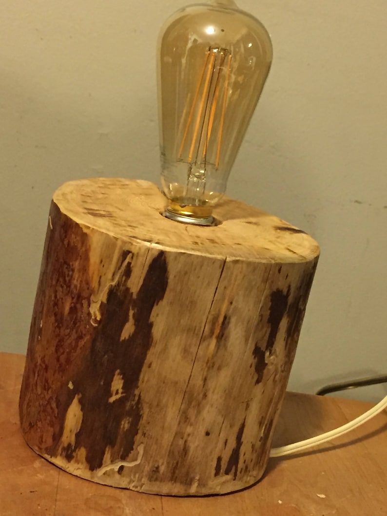 Rustic Wooden Log Lamp/ Cabin Lighting/ Handmade Lamp - Etsy