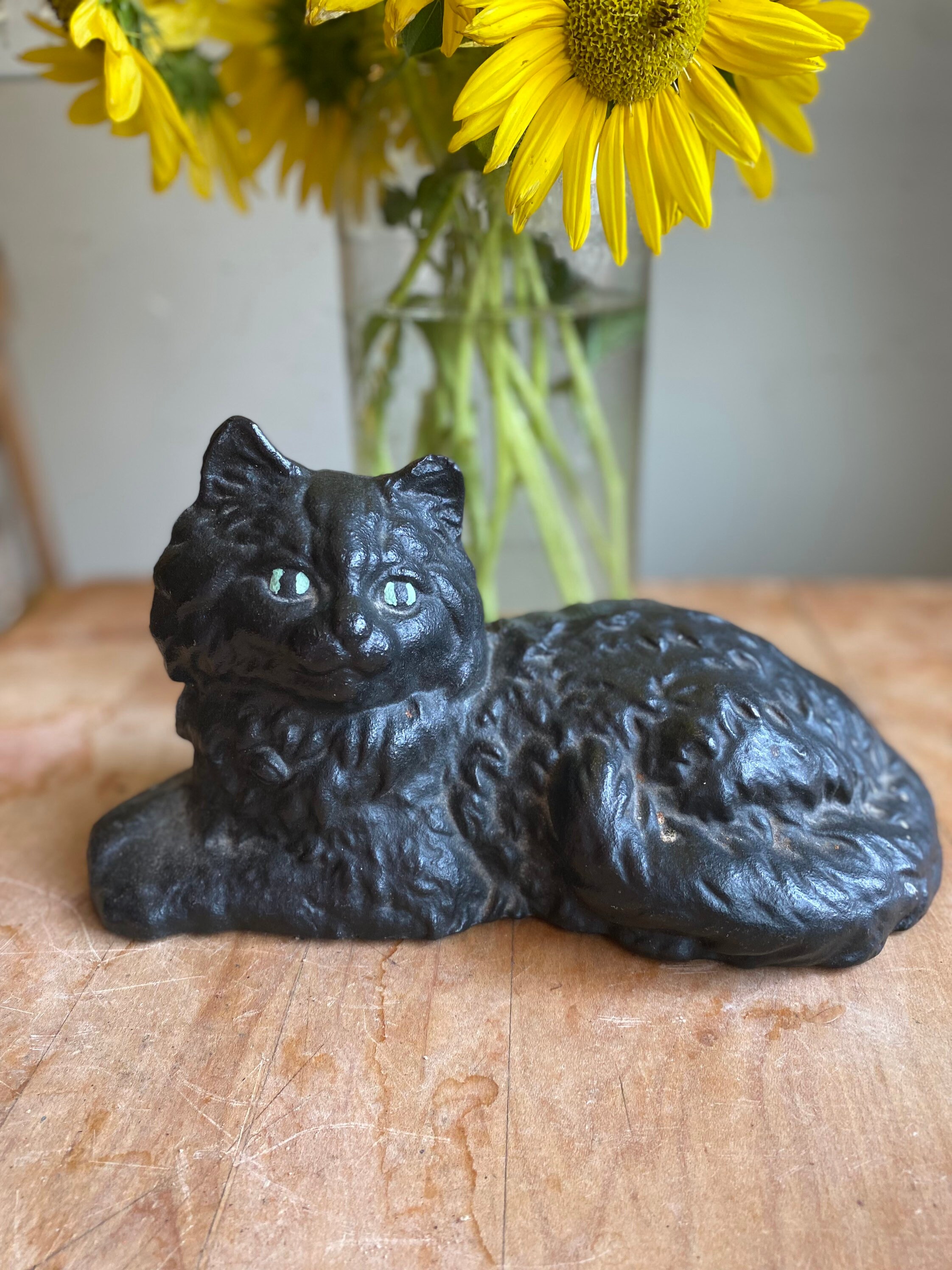 Vintage Cast Iron Cat /kitty Doorstop. Very Heavy | Etsy