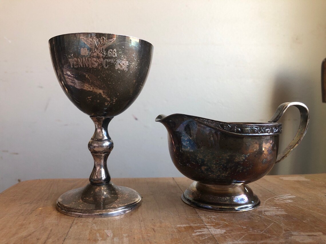 Vintage Silver Plate Trophy/award or Loving Cups. Airplant | Etsy