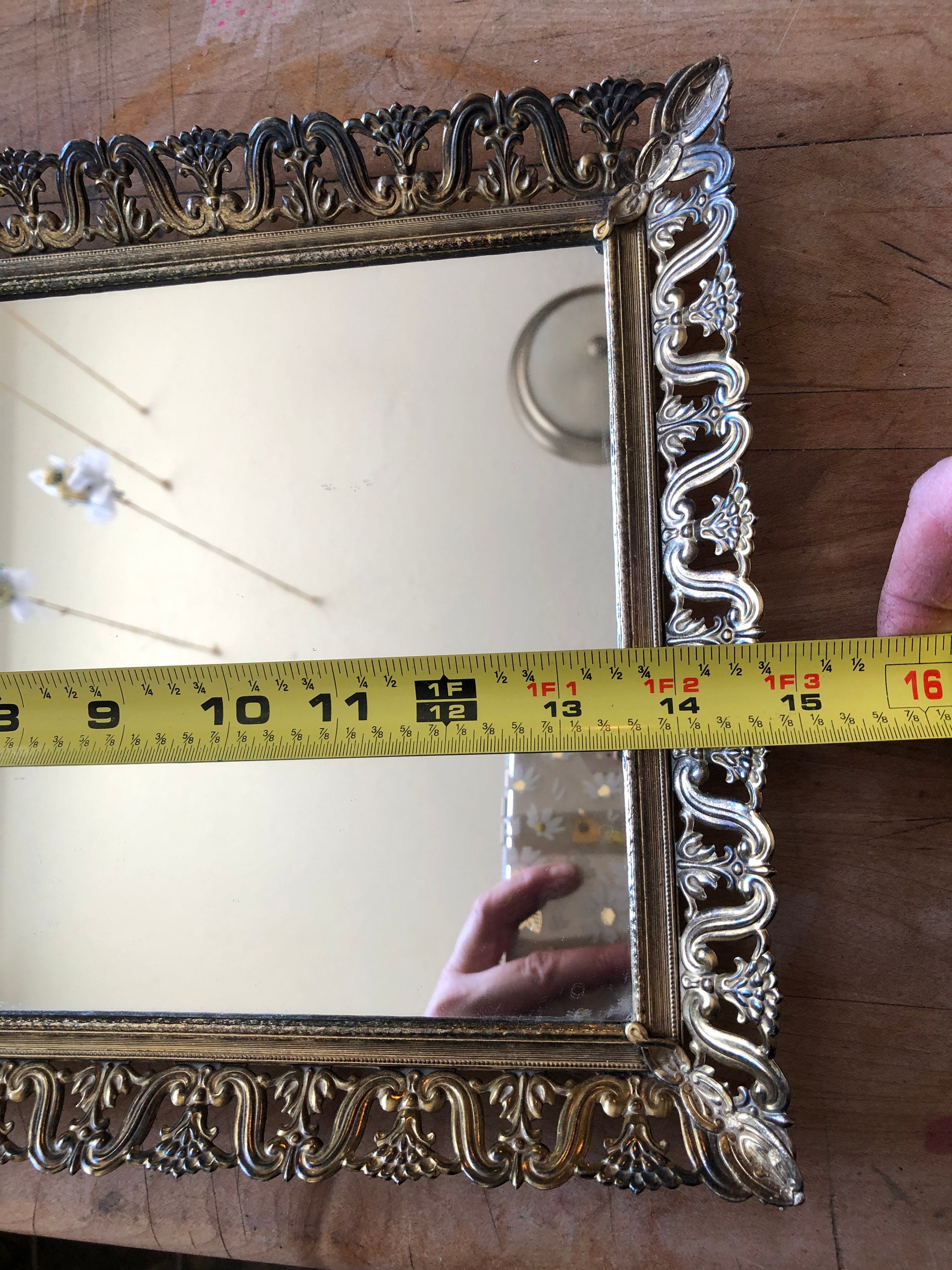 Vintage Mirrored Vanity Tray Mirror Perfume Tray Metal | Etsy