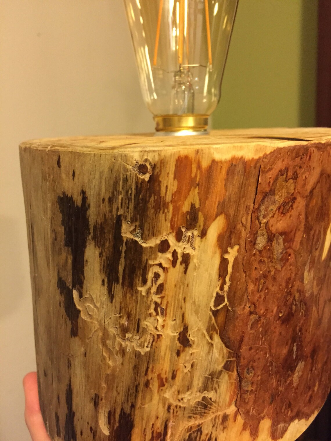 Rustic Wooden Log Lamp/ Cabin Lighting/ Handmade Lamp - Etsy