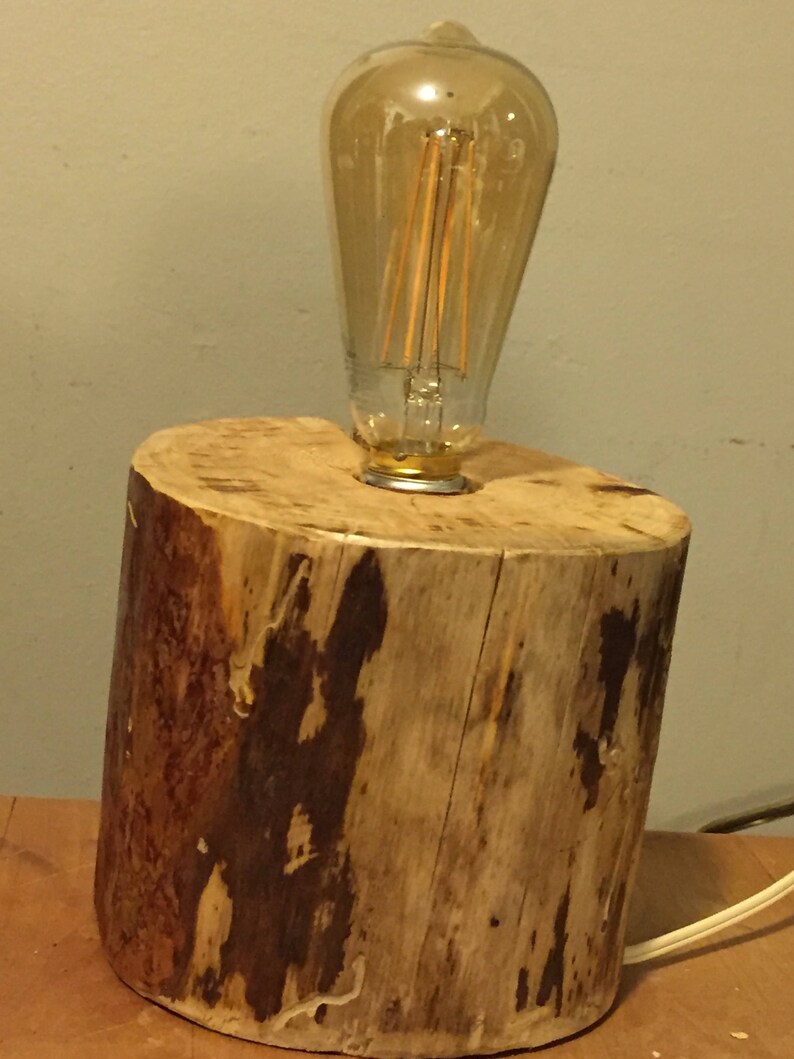 Rustic Wooden Log Lamp/ Cabin Lighting/ Handmade Lamp - Etsy