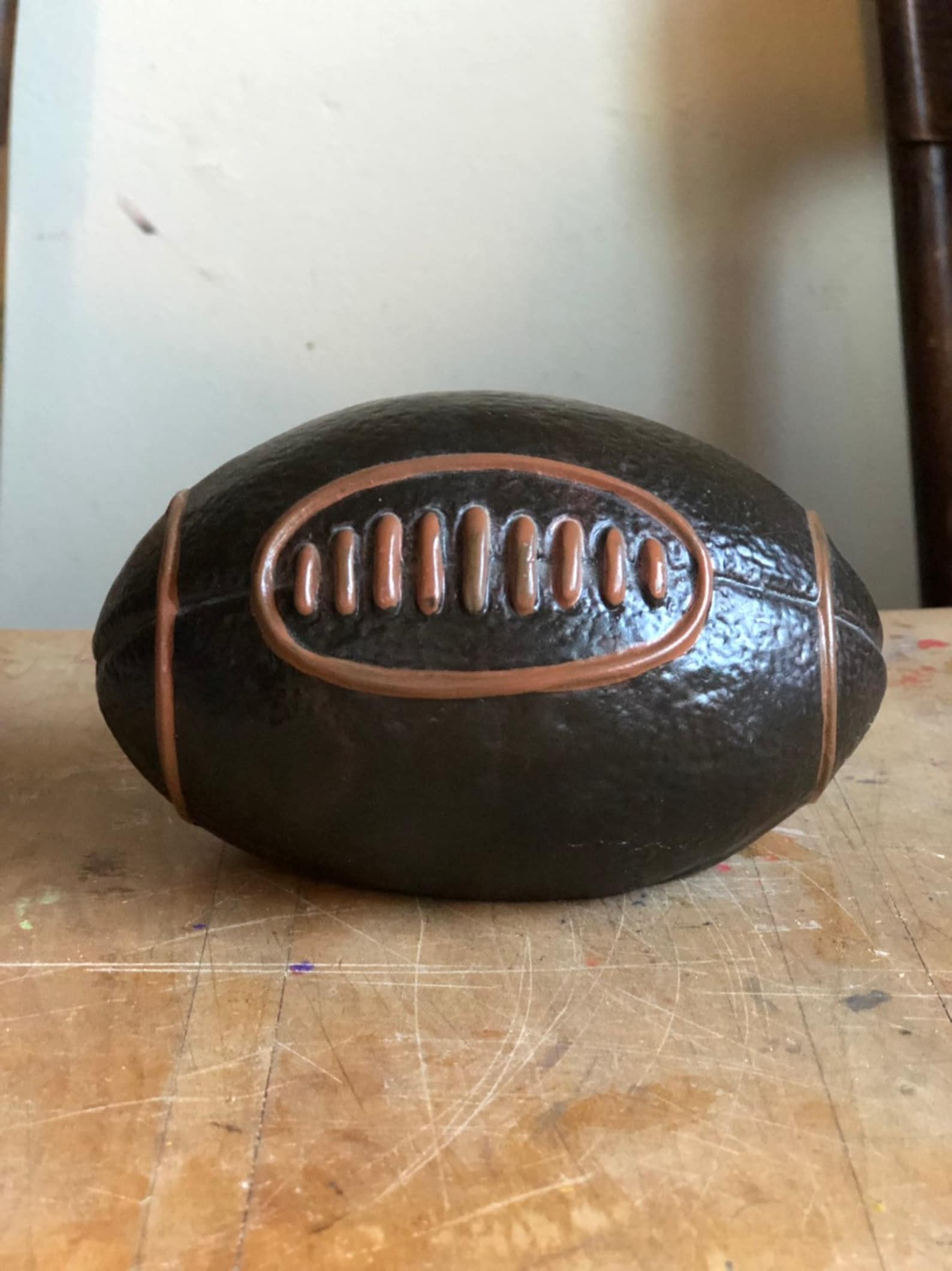 Vintage Ceramic Football Bank. Boy Room, Nursery, Football Player, Baby ...