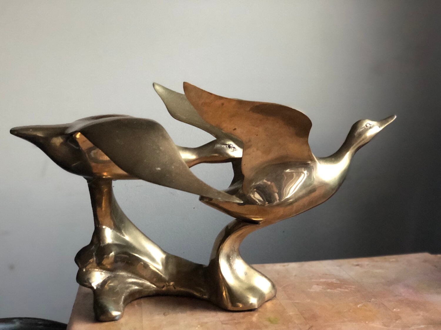 Large Brass Flying Duck / Goose / Bird Statue / Sculpture | Etsy