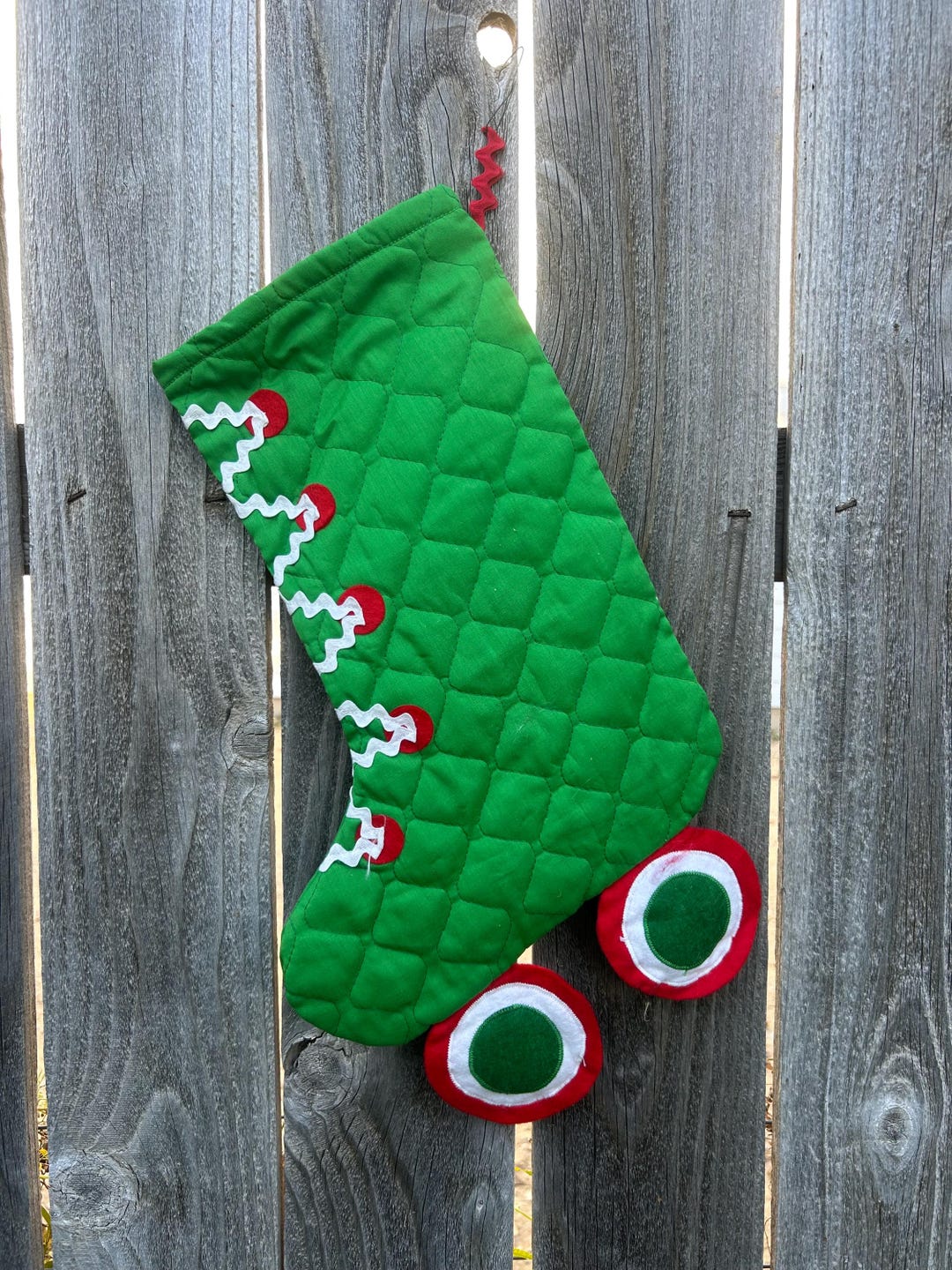 Vintage Green Quilted Roller Skate Christmas Stocking/sock. - Etsy