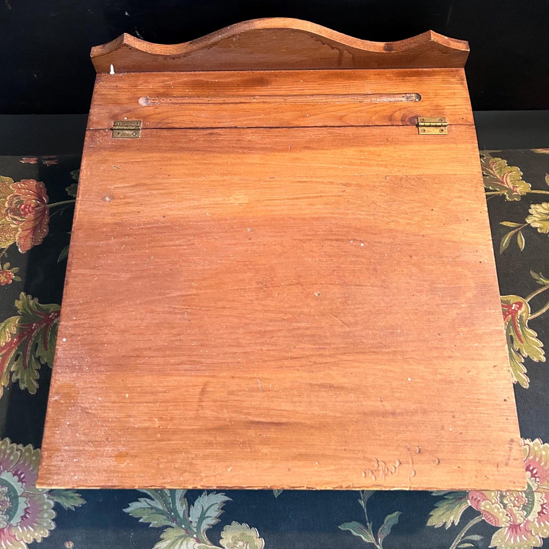 Antique Traveling Secretary. Slant Top Portable Writing Desk. Wood Lap ...