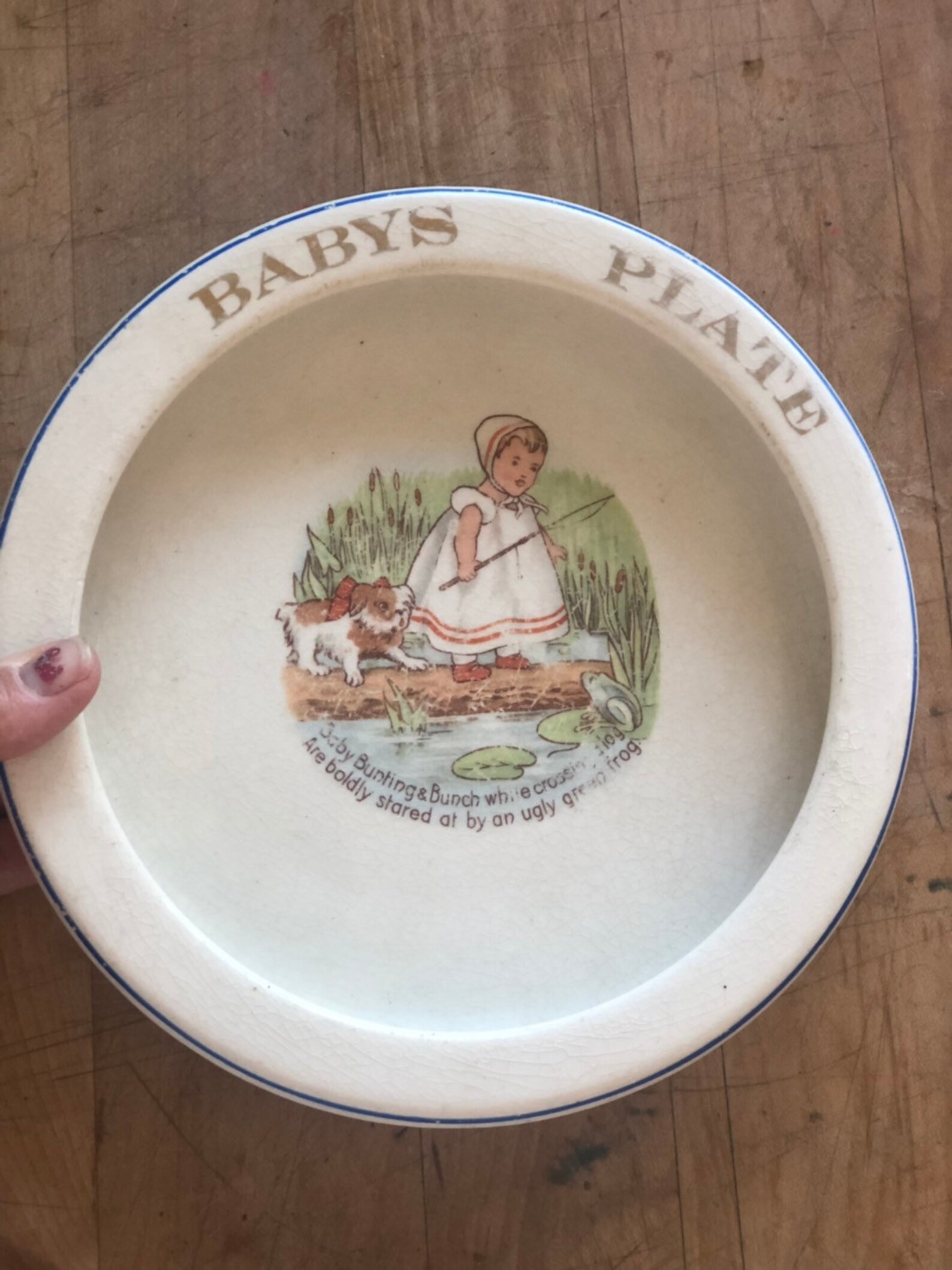 Vintage Ceramic Baby Plate With Lip to Prevent Food From Sliding Off ...